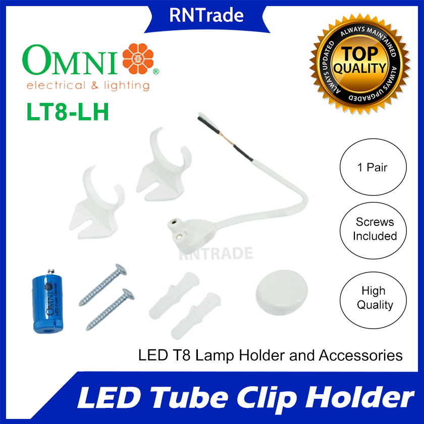 OMNI LED T8 Lamp Holder Clip & Accessories - LT8-LH with Omni Starter ...