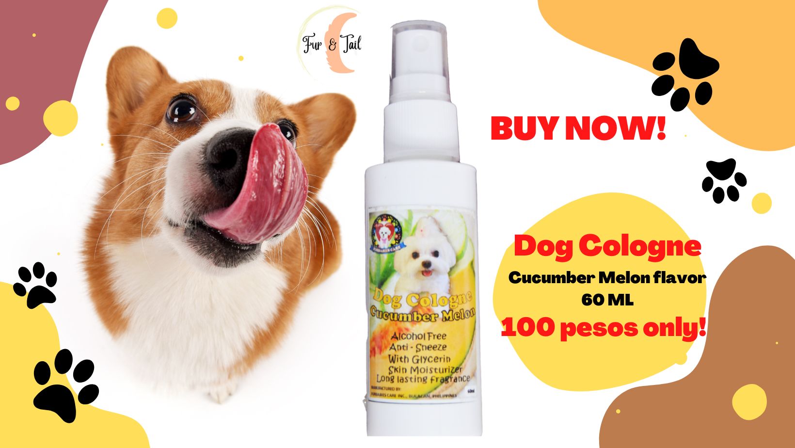 Fur&Tails Dog Cologne with Long Lasting Fragrance of Cucumber Melon ...