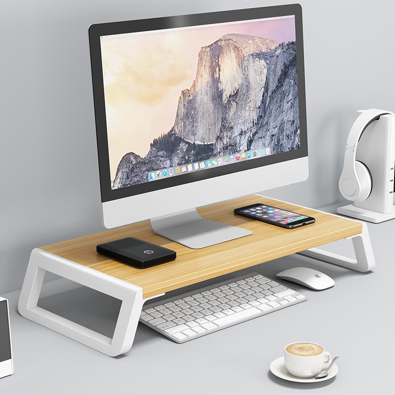 Wood monitor stand ergonomic laptop riser desk organizer, home and ...