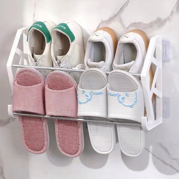 Wall Mounted Shoe Rack Slipper Organizer Slipper Rack Organizer ...
