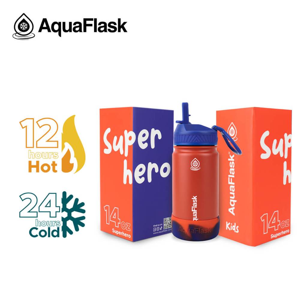 Aquaflask 14oz Kids Collection Limited Edition with Silicon Boot Aqua ...