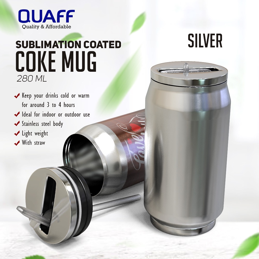 PP Supplies- QUAFF Coke Mug 280ml & 350ml Sublimation Coated Aluminum ...