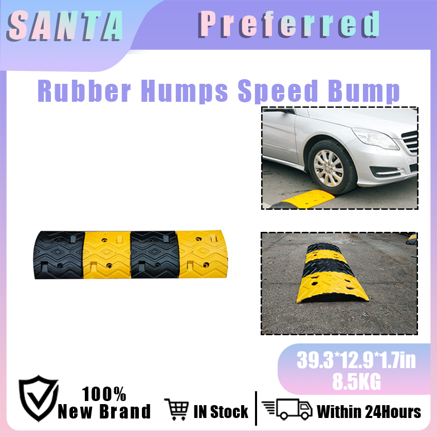 39.37x12.99x1.77inch Rubber Humps Speed Bump Speed Hump yellow and black for Roads and Highways ...