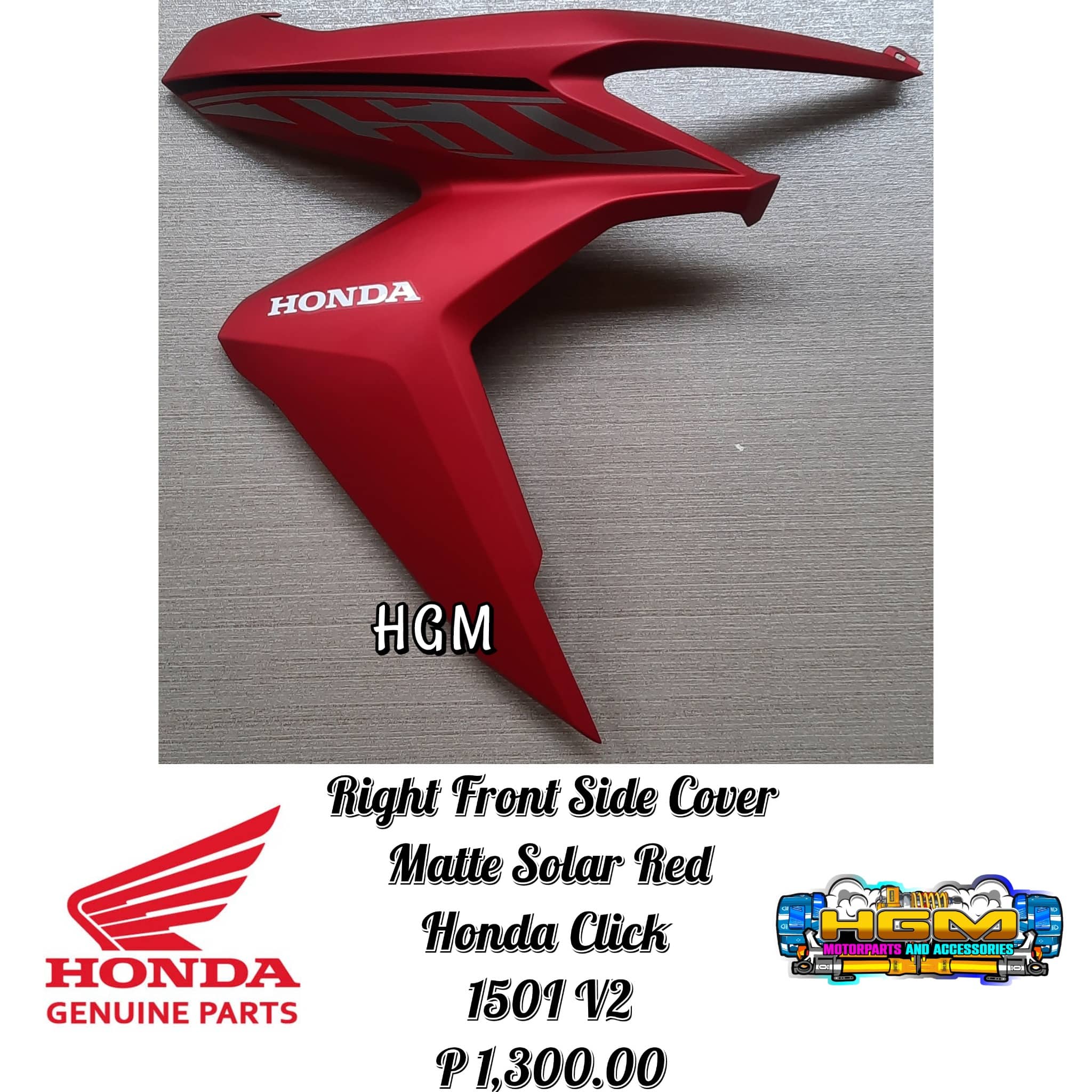 LEFT/RIGHT FRONT SIDE COVER MATTE SOLAR RED HONDA CLICK 150i V2 (64600 ...