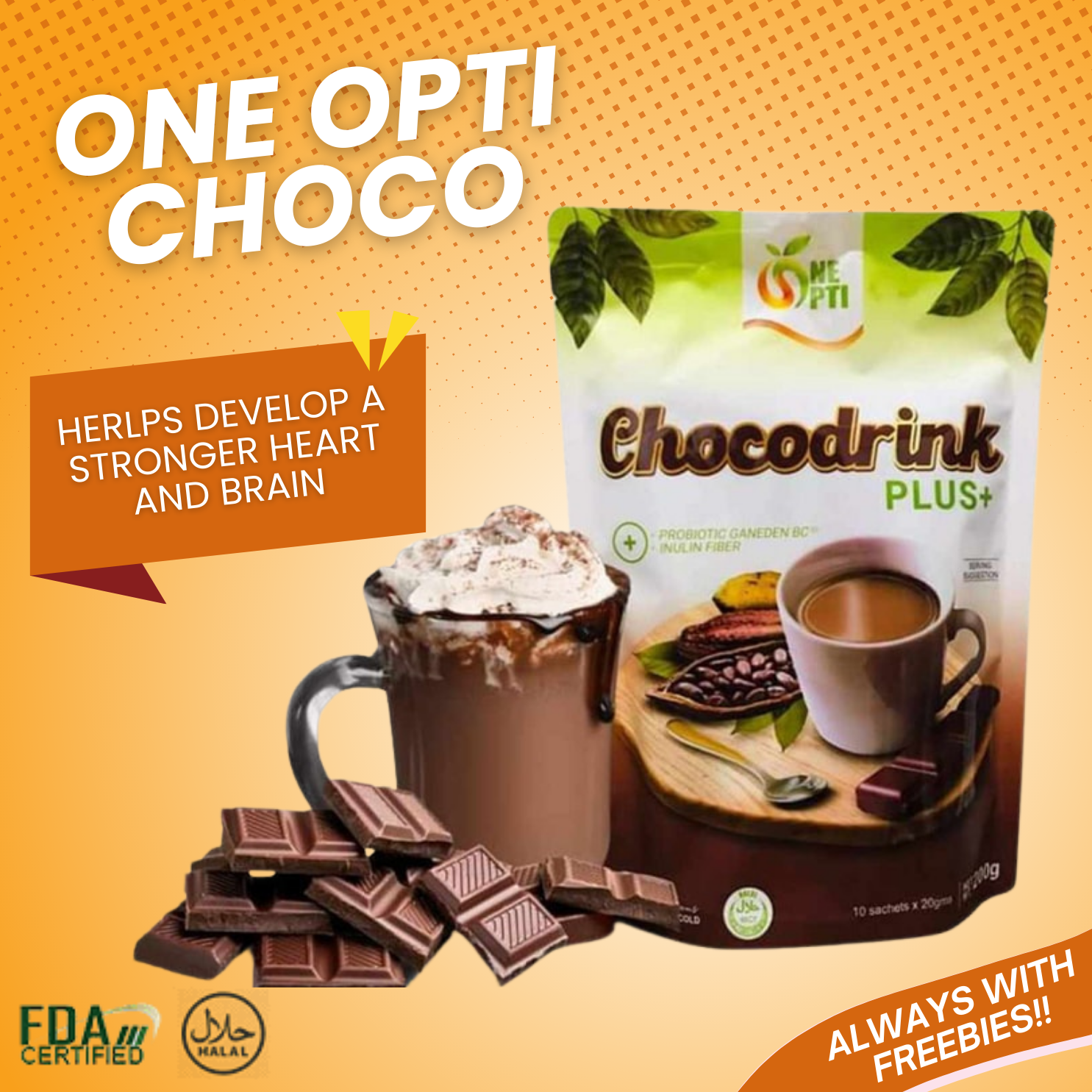 ChocoDrink Plus (Probiotic Ganeden BC / Inulin Fiber) I Always with ...
