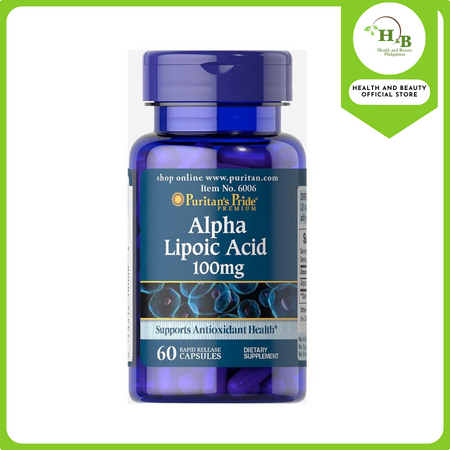 Puritans Pride Alpha Lipoic Acid 100mg Antioxidant 60 capsules | Lazada PH