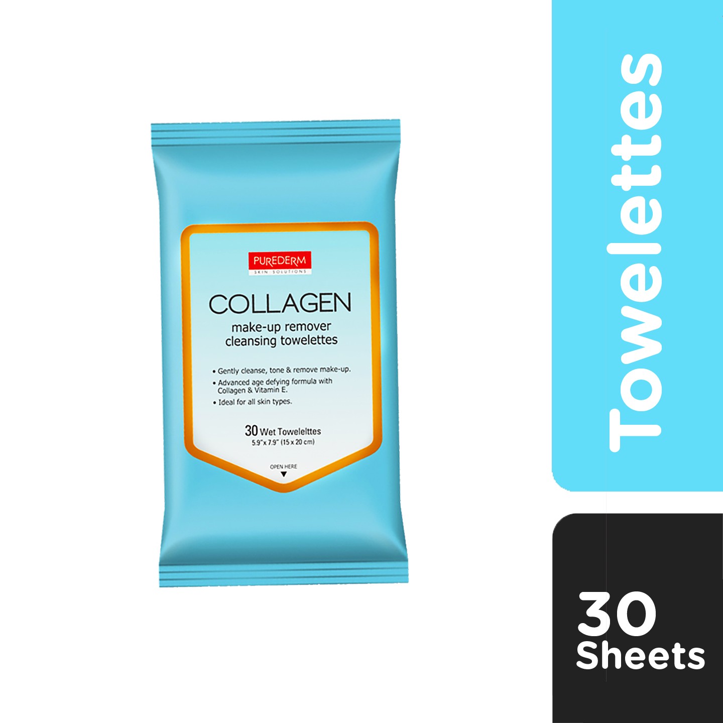 PUREDERM Collagen Make-Up remover Cleansing Towelettes 30s | Lazada PH