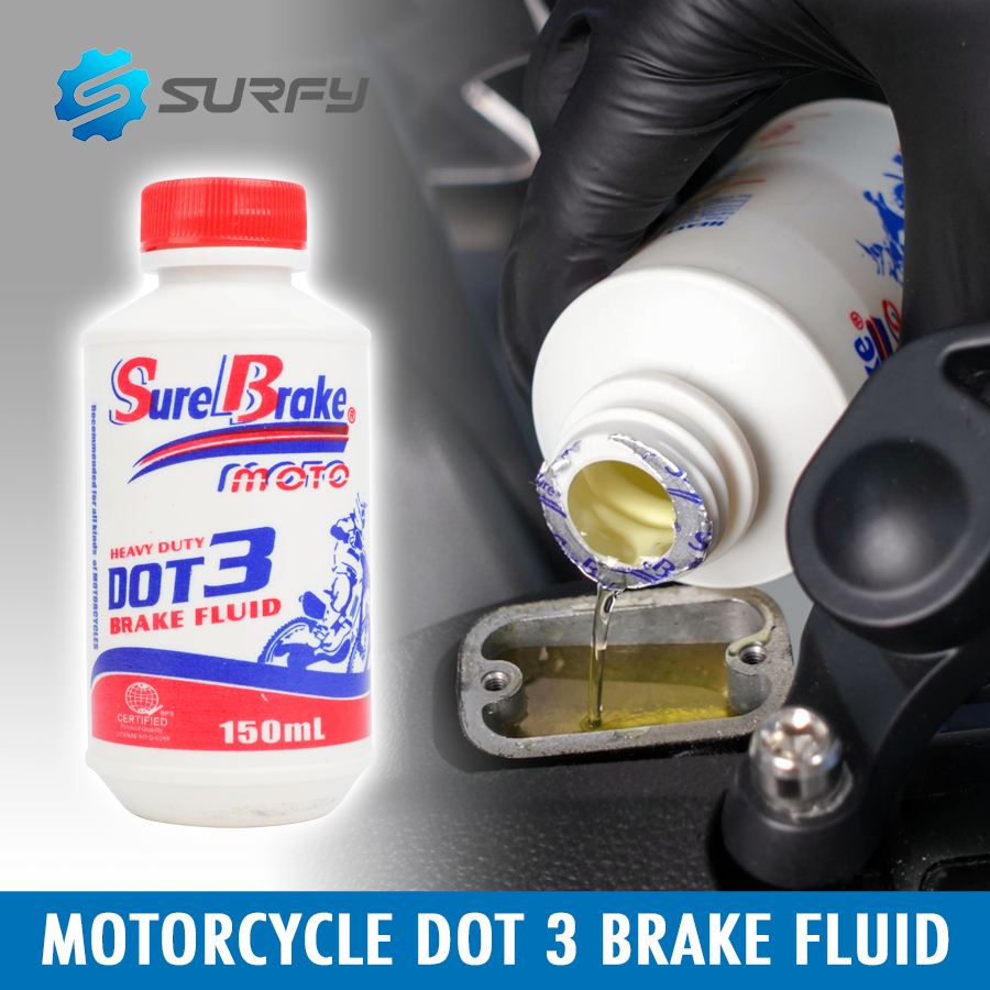 DOT 3 Motorcycle Brake Fluid Heavy Duty 150ML Sure Brake Certified ...