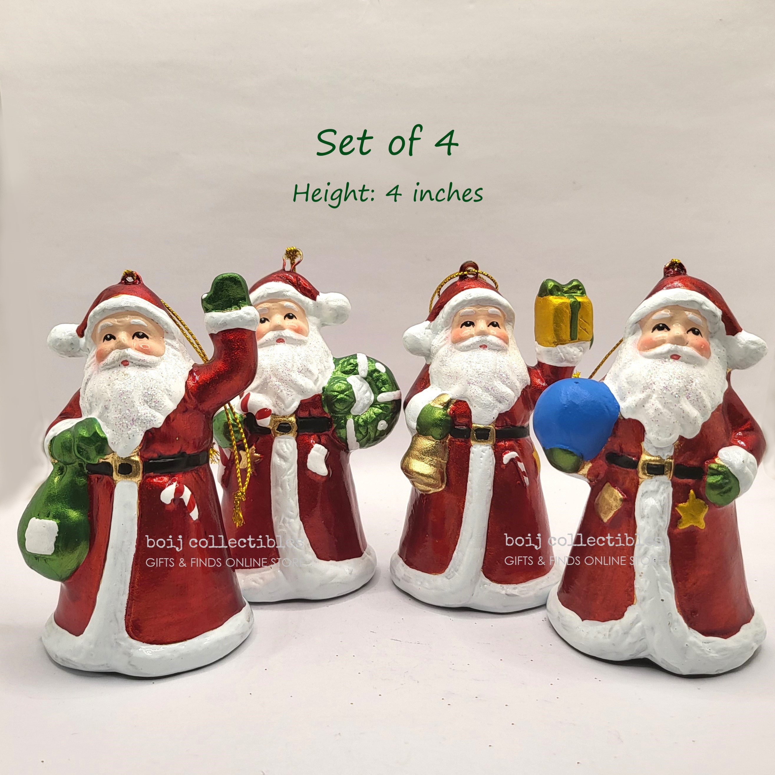 St. Nicholas Christmas Tree Ornaments Set of 4 Resin Height: 4 inches ...