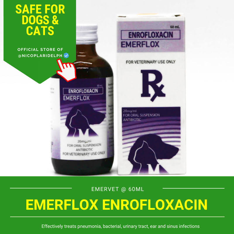Emerflox Enro Floxacin Oral Suspension for Dogs and Cats (60ml) | Lazada PH