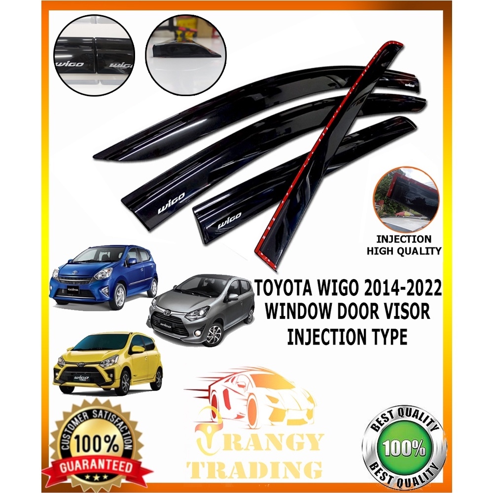 Toyota Wigo 2014 to 2023 INJECTION / OEM Window door visor BLACK ...