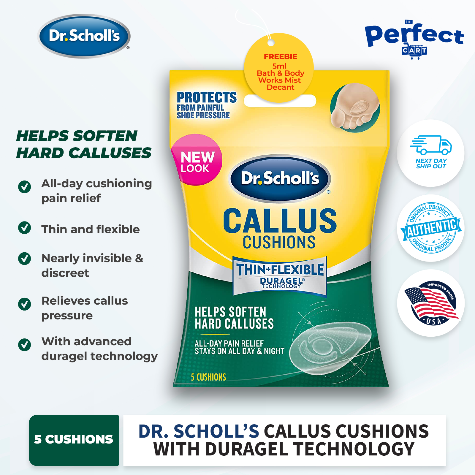 Dr. Scholl's Callus Cushions with Duragel Technology - 5 ct | Lazada PH