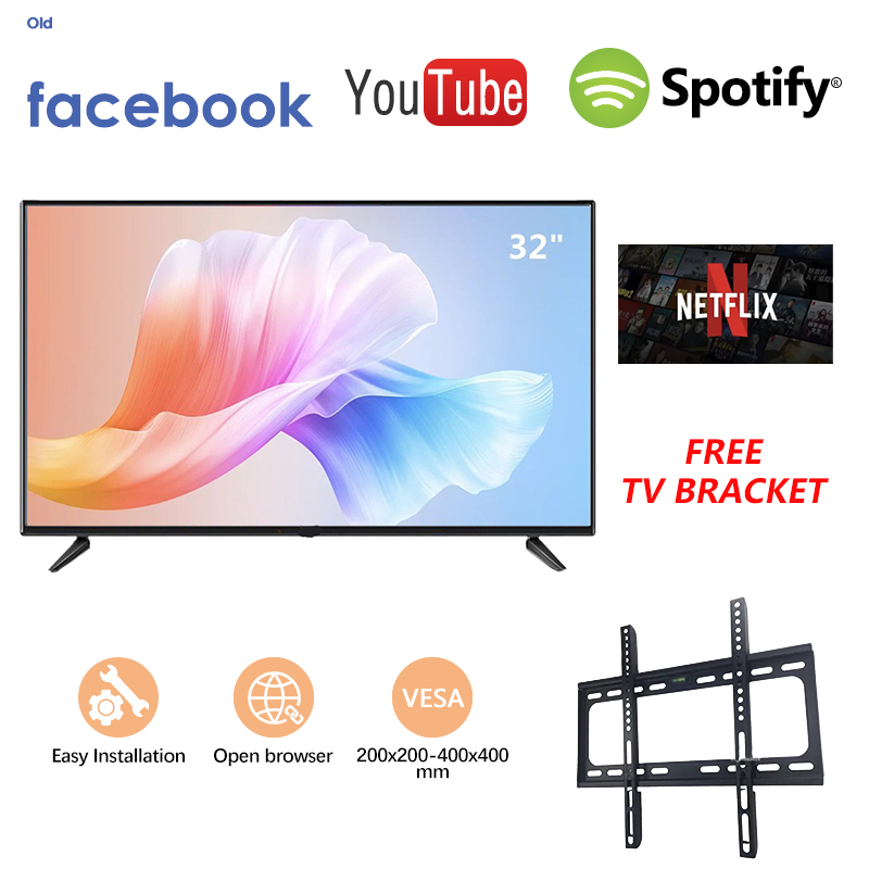 32 Inch Smart TV Android TV (Netflix, YouTube，facebook，Spotify）LED TV ...