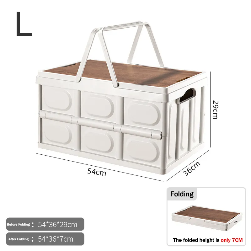 Outdoor Camping Folding Box With Wooden Lid Large Camping Storage Box ...