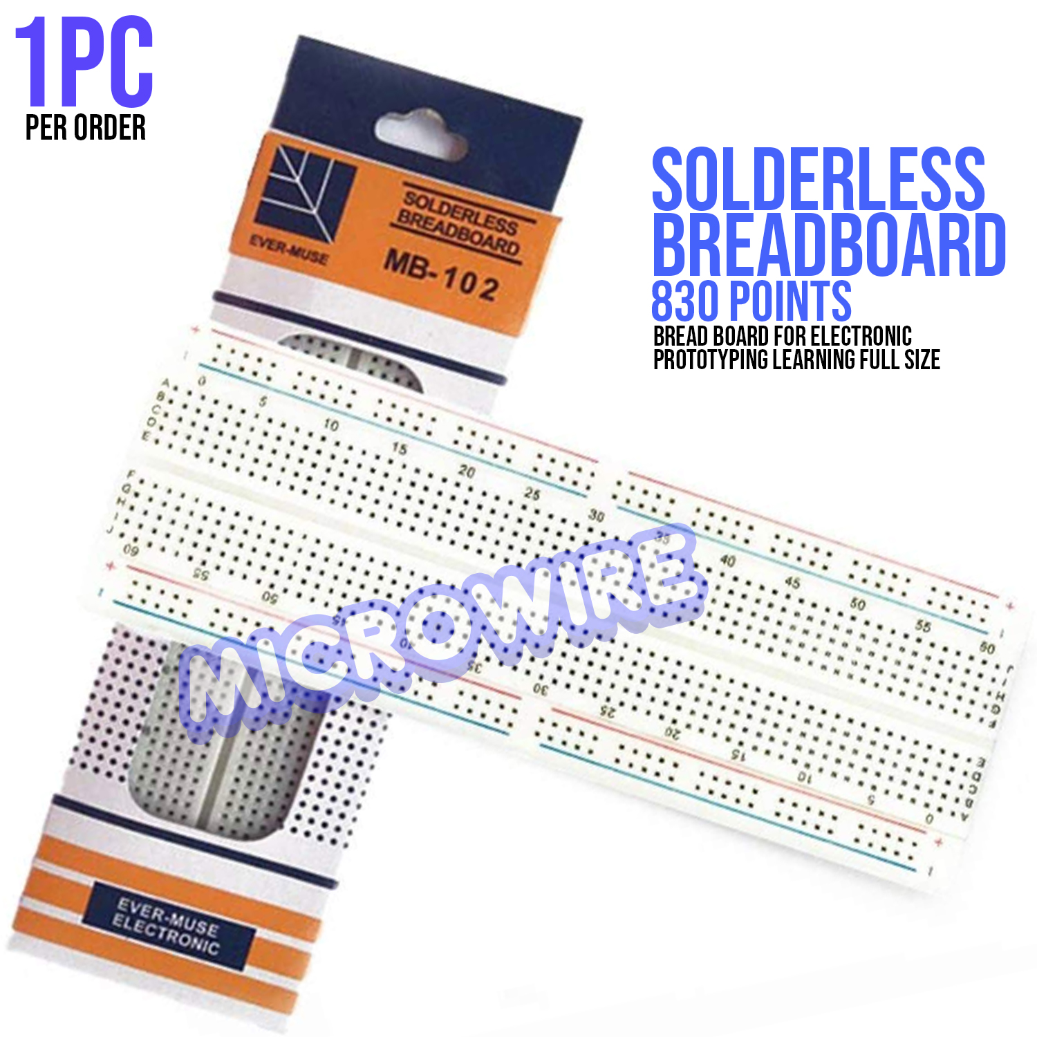 Solderless Breadboard 830 Points Bread Board for Electronic Prototyping ...