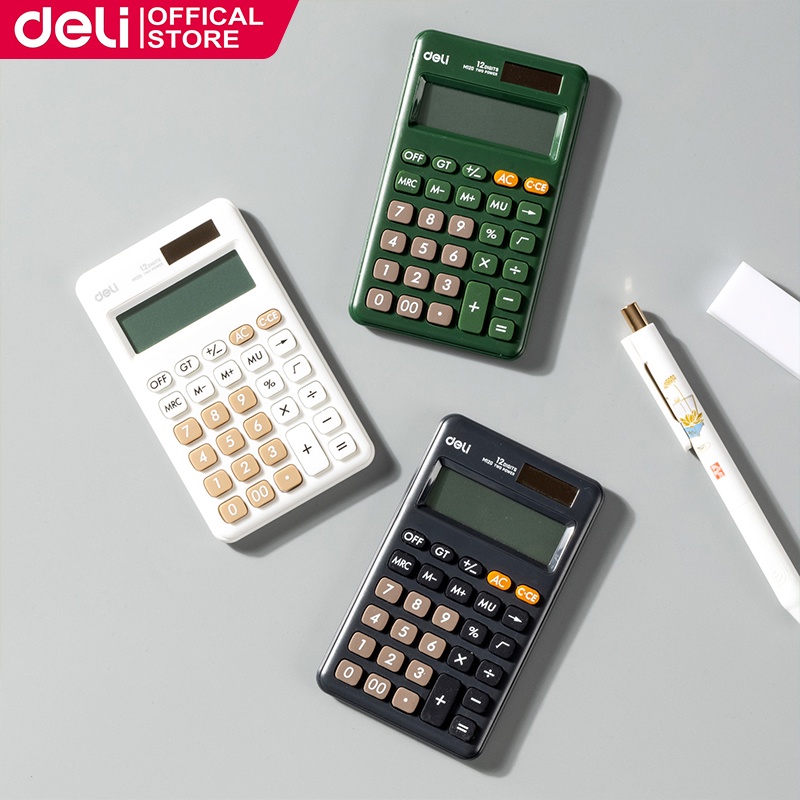 Deli Mini Calculator for Business Electronic Components 12 Digits ...