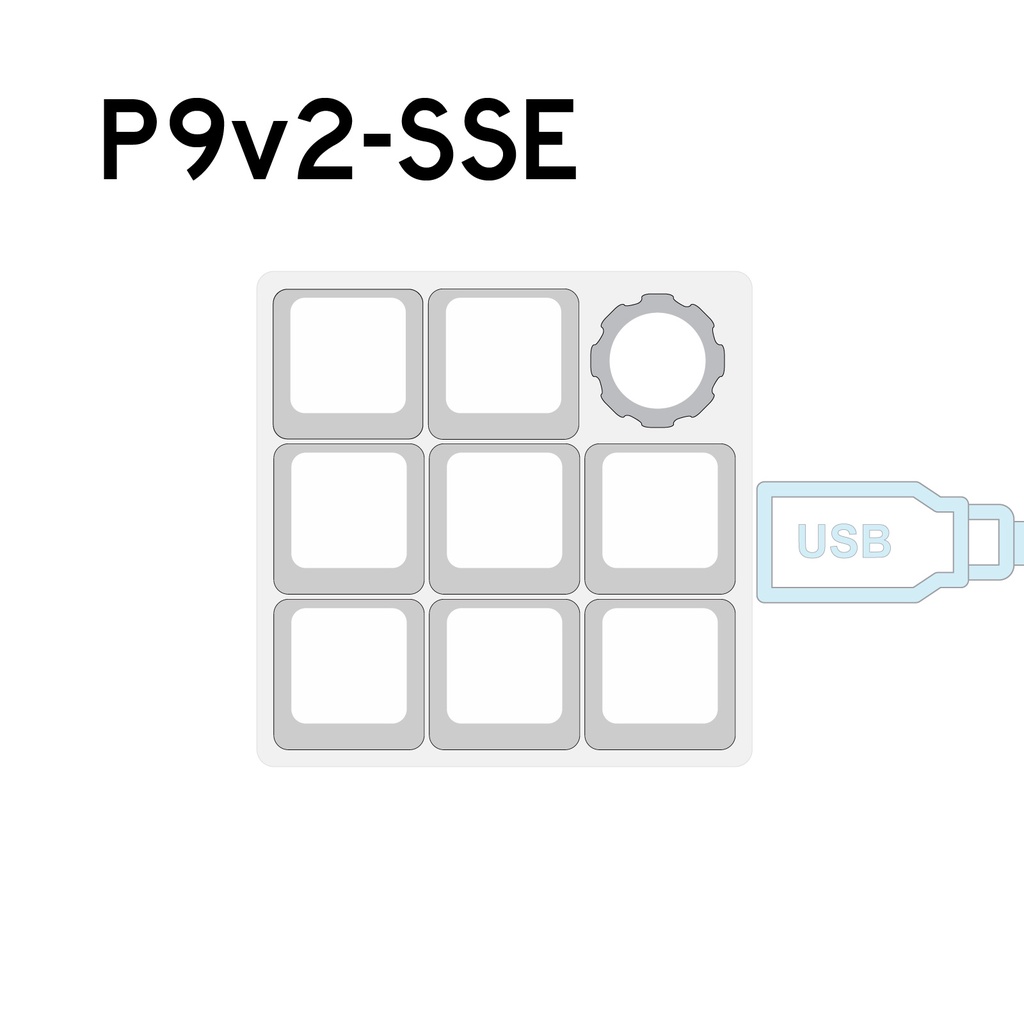 Pabile P9 9-key Type-C Hot Swap with Rotary Encoders RGB Backlight Macro Pad Programable Wired ...