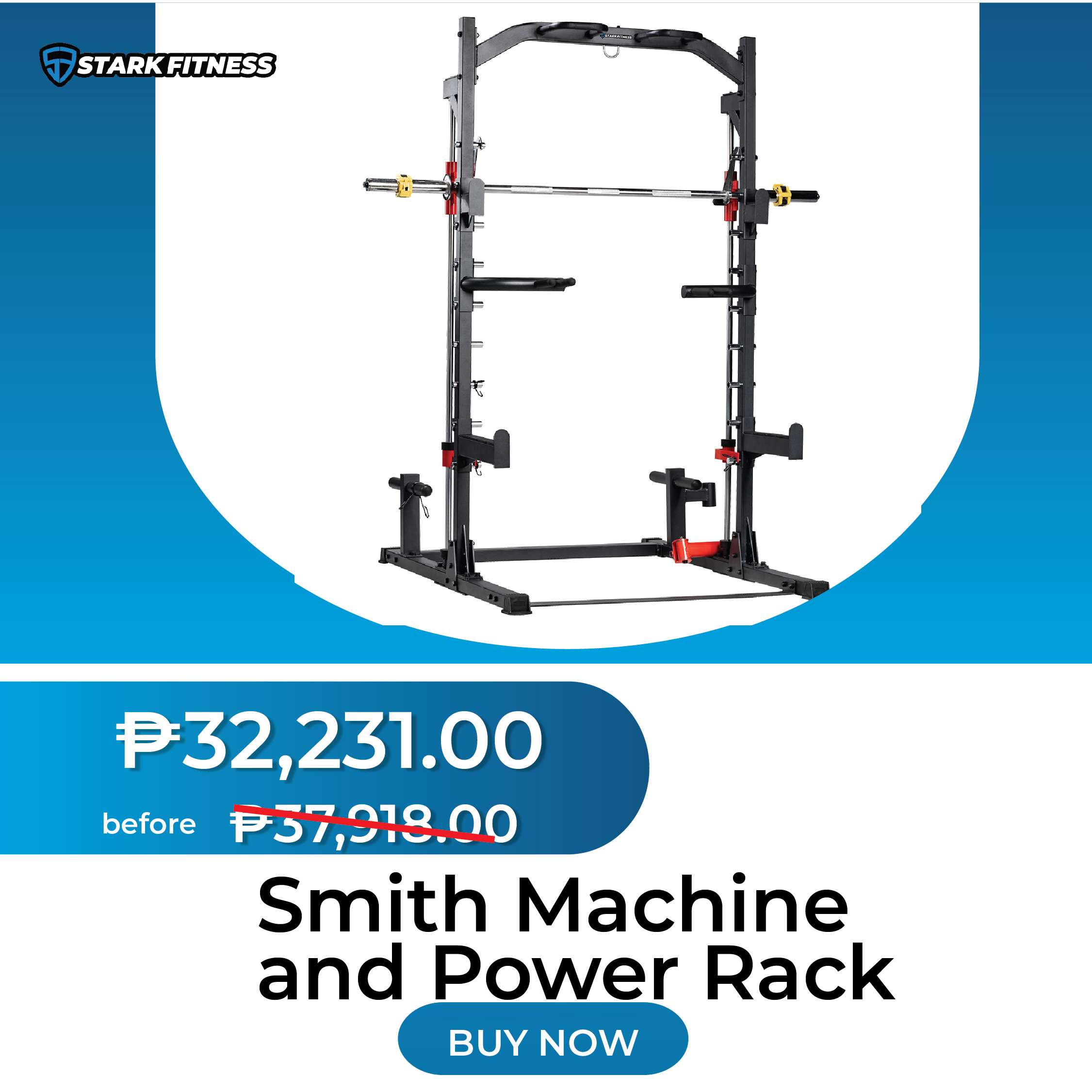 Stark Fitness Smith Machine and Power Rack, Multifunctional Fitness ...