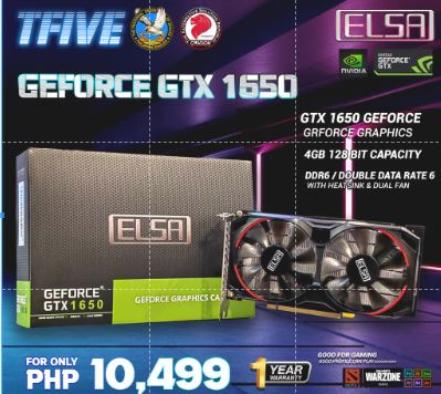 ELSA GTX 1650 4GB Gddr5 128 Bit Dual Fan Graphics Card GTX16504GB BRAND ...