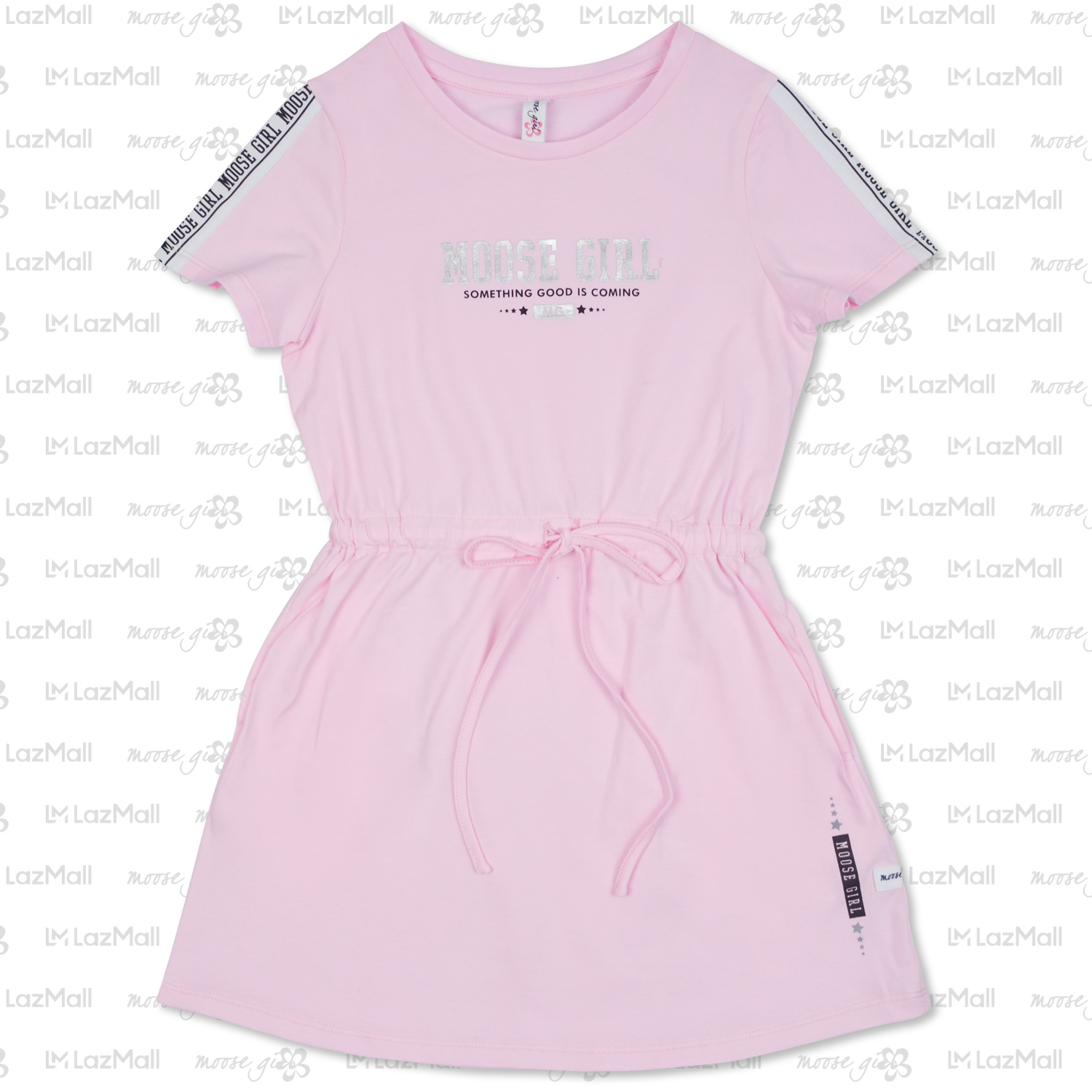 Moose Girl Pink Combi Dress with print details and String (GSDS- 2068 ...