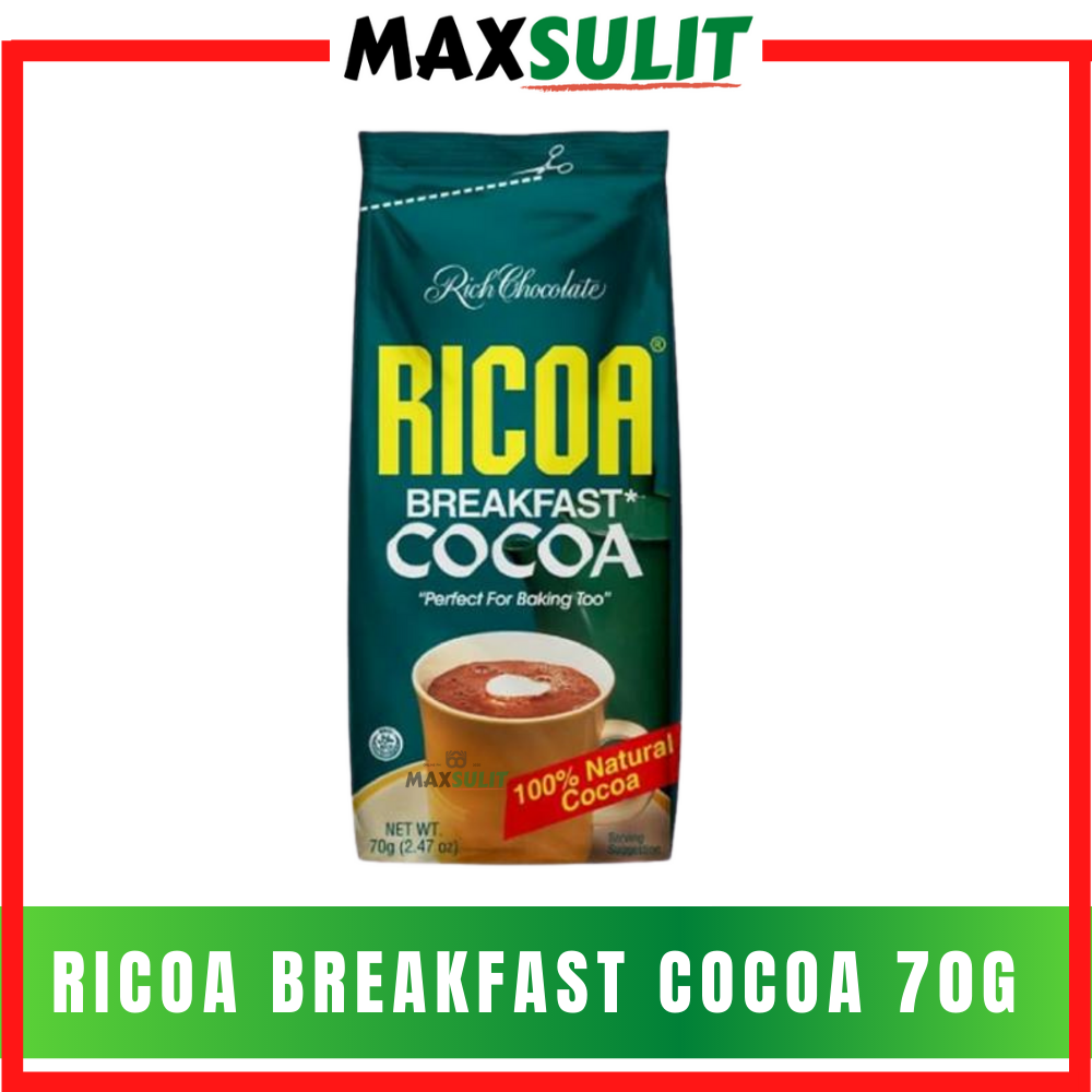 Ricoa Breakfast Cocoa | Unsweetened keto Chocolate powder 70G | Lazada PH