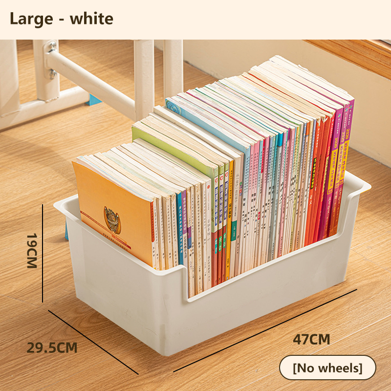Fortune Home Book Storage Box With Wheels Desktop Finishing Organizer ...
