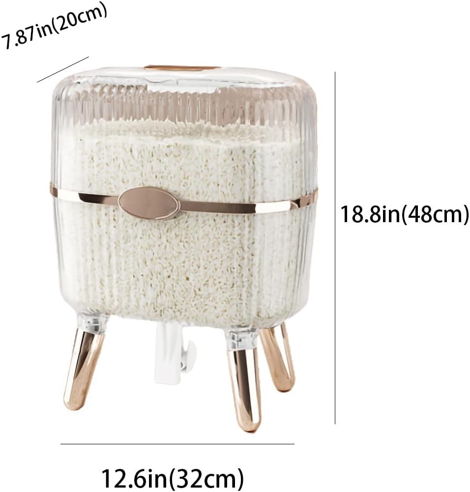 12KG Rice Dispenser Container Clear Food Dispenser Rice Holder With ...