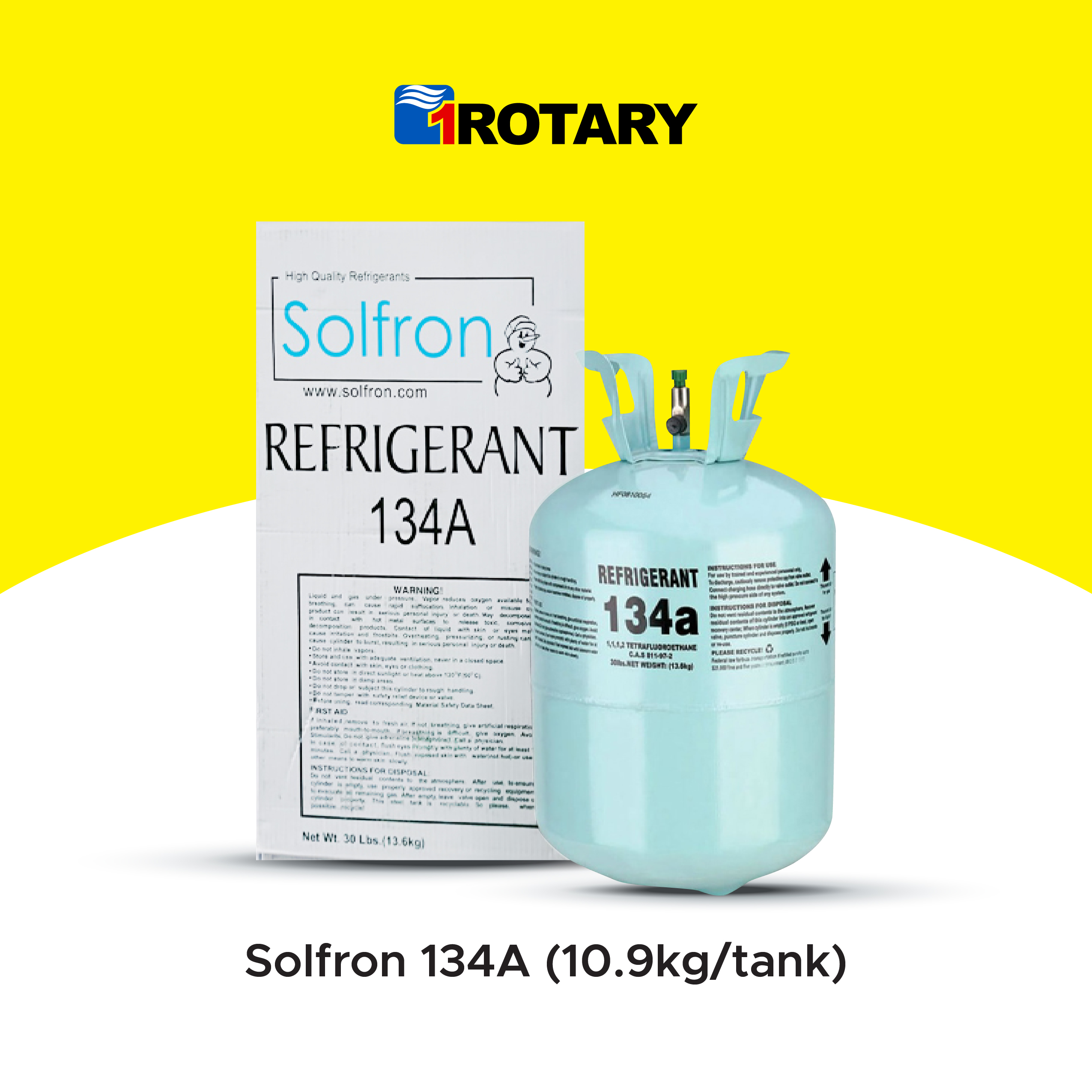 1ROTARY Solfron R134A 13.6kg Refrigerant Freon Air Conditioning ...