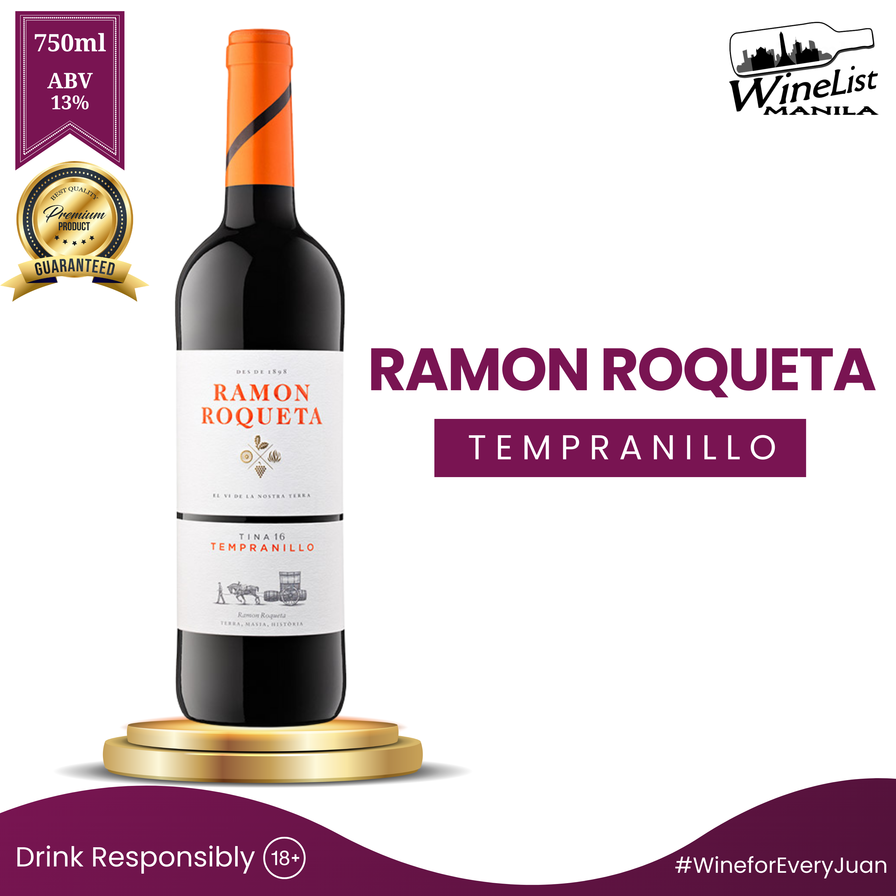 Ramon Roqueta Tempranillo | Catalunya, Spain | Red Wine 750ml | Lazada PH