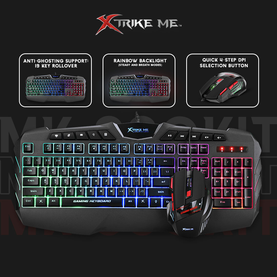 Xtrike Me Gaming Combo Keyboard & Mouse MK-880KIT - Black | Lazada PH