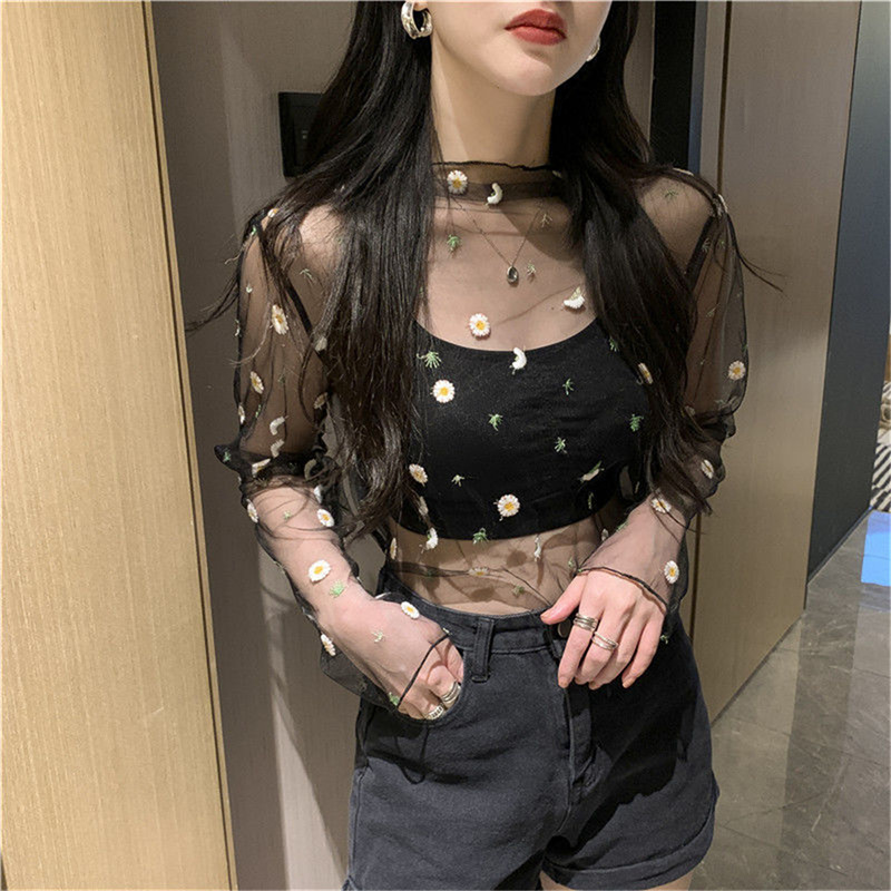 XS ????Ready Stock???? Women T Shirt See Through Transparent Mesh Tops ...
