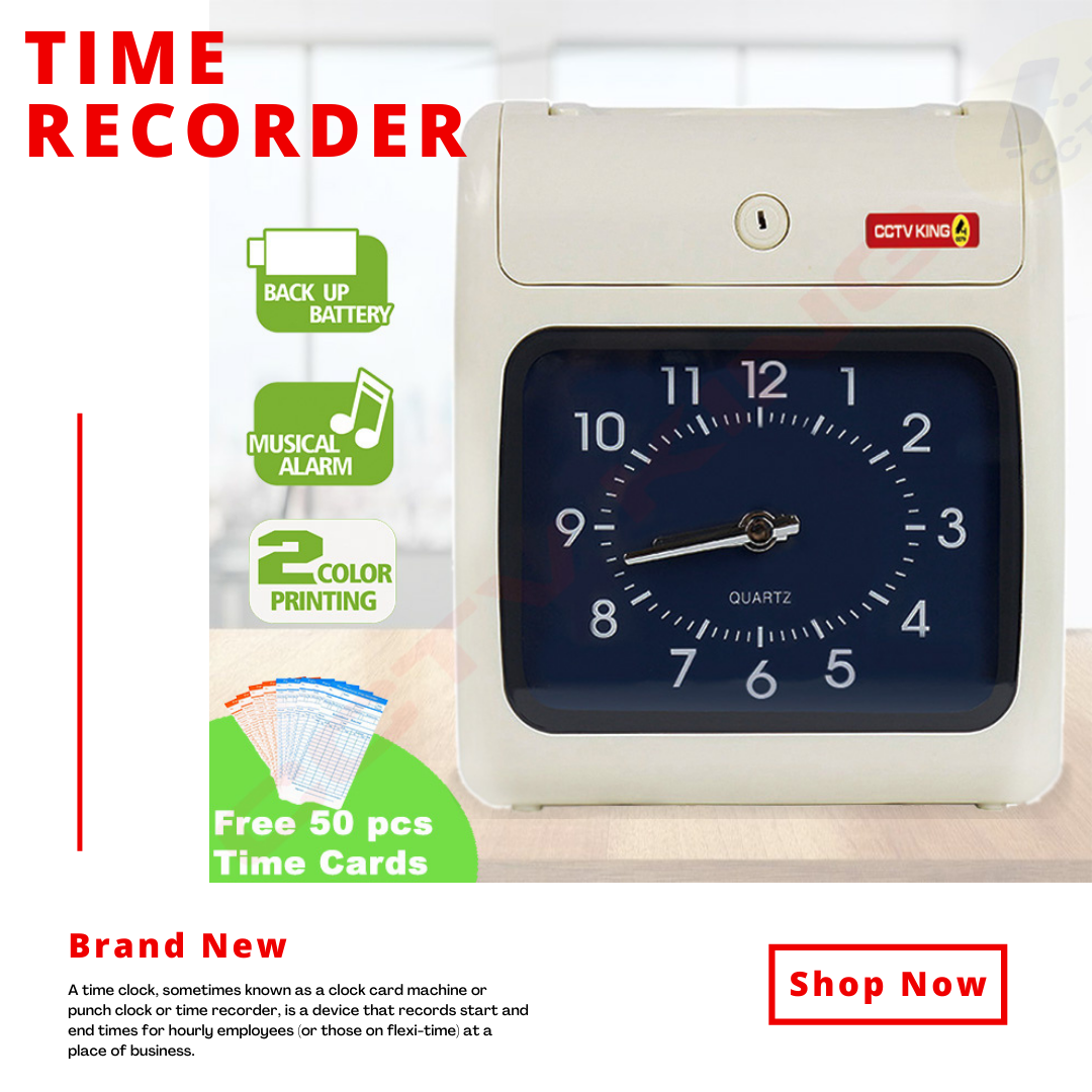 Analog Time Recorder Time Attendance Bundy Clock Payroll Free 50 pcs ...