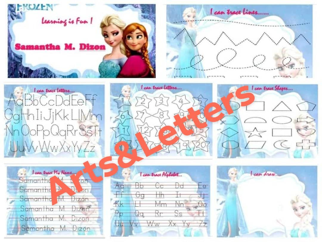 Laminated Personalized Mini Tracing Set (21cmx15cm) Names, Alphabet ...