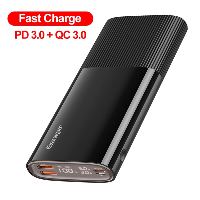 Essager-Portable external mobile battery, 20000mAh power bank, USB Type ...