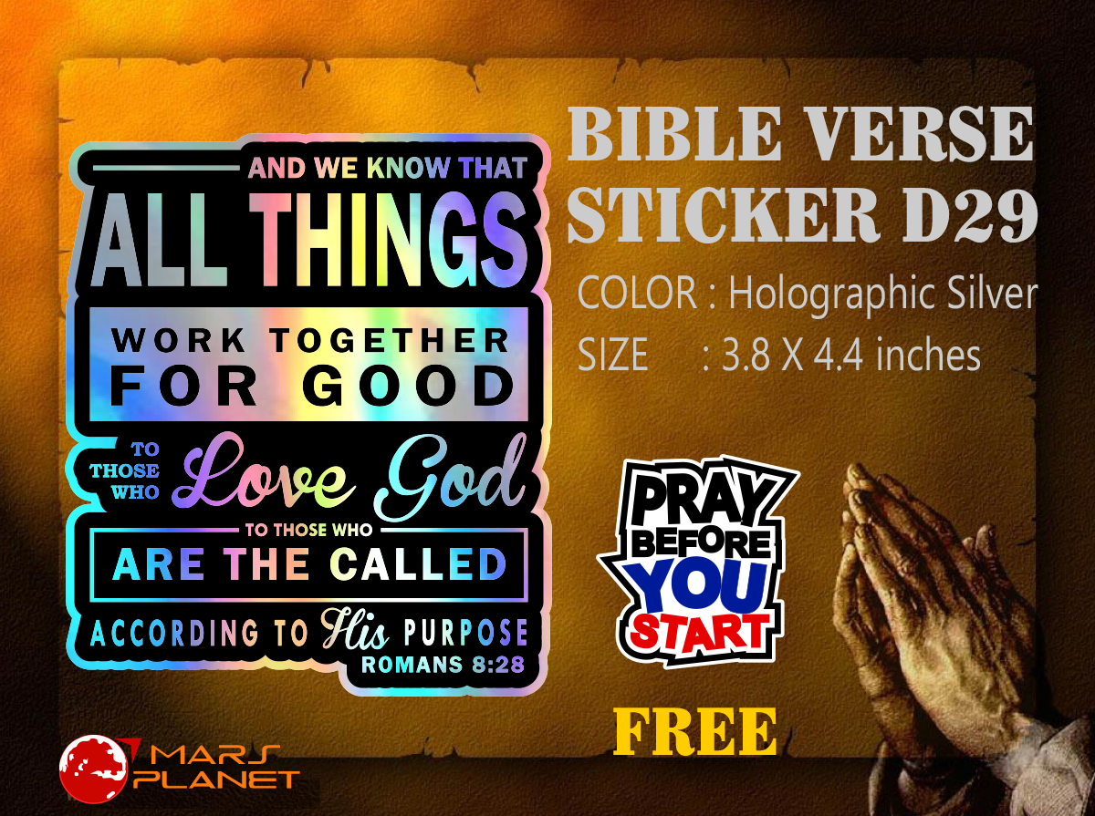 BIBLE VERSE STICKER - RELIGIOUS HOLOGRAM DECAL FOR MOTORCYCLE CAR ANY ...