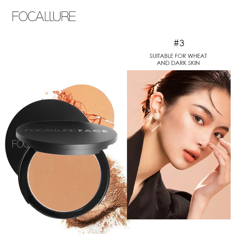 FOCALLURE Pressed Powder with Sponge 3 Colors FA15 | Lazada PH