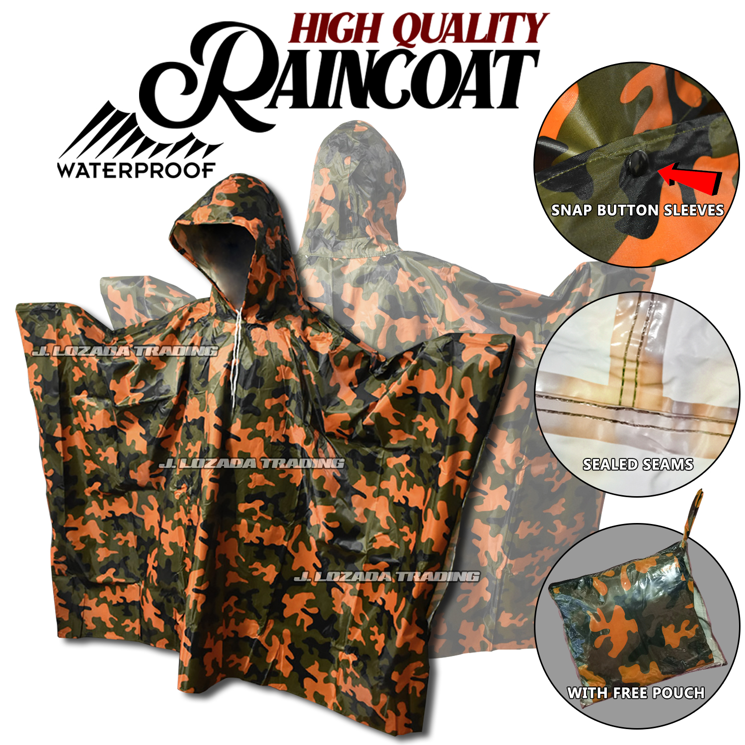 HIGH QUALITY RAINCOAT, KAPOTE, VULCANIZE STITCH WITH BAG (MAKAPAL PVC ...