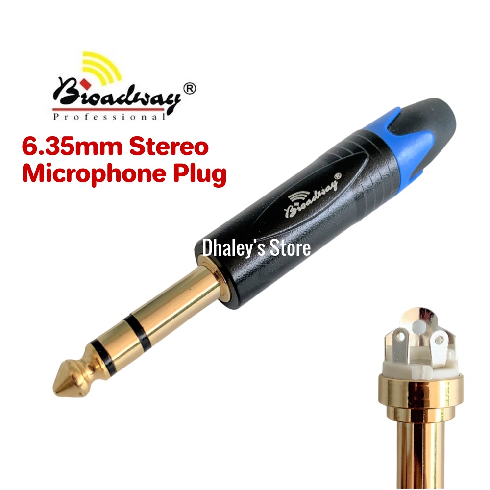 Broadway 6.35mm Stereo Microphone Plug Pl-55 plug Stereo 1/4 Stereo Mic ...