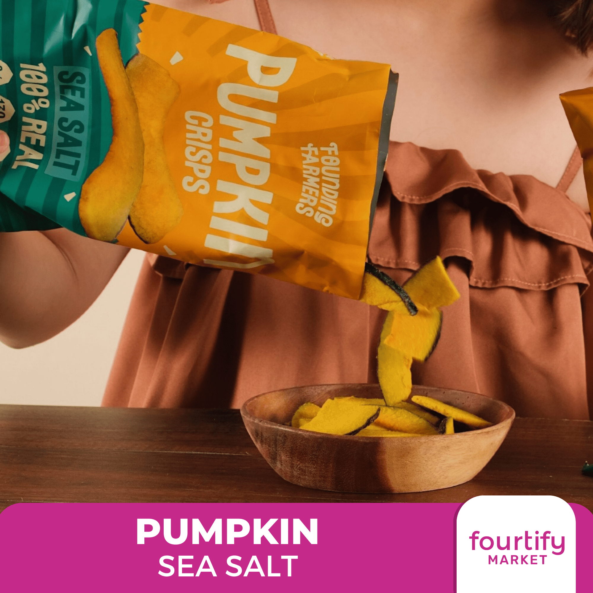 Founding Farmers Pumpkin Veggie Crisps in Sea Salt 120g | Vegan, No Cholesterol, Fiber Rich ...