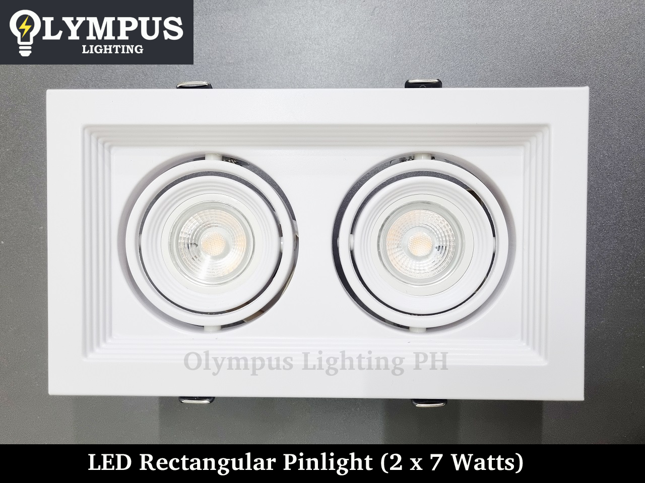 Olympus LED Slim Rectangular Double Square Pinlight Downlight 2 x 7W ...