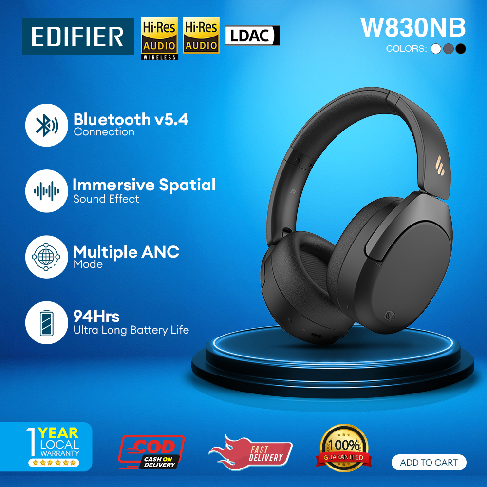 Edifier W830NB Wireless Over-ear Headphones with Active Noise ...