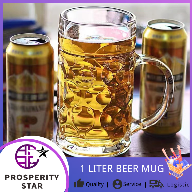 [1PC]. High Quality 1 Liter Big Beer Mug Glassware | Lazada PH