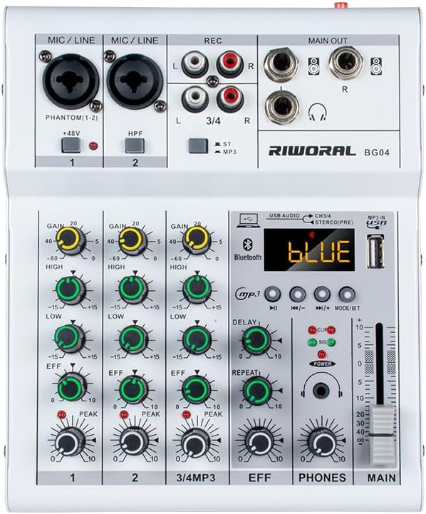 Audio Mixer 4 Channel Sound System Bluetooth Dsp USB 4 8 10 12 Channel ...