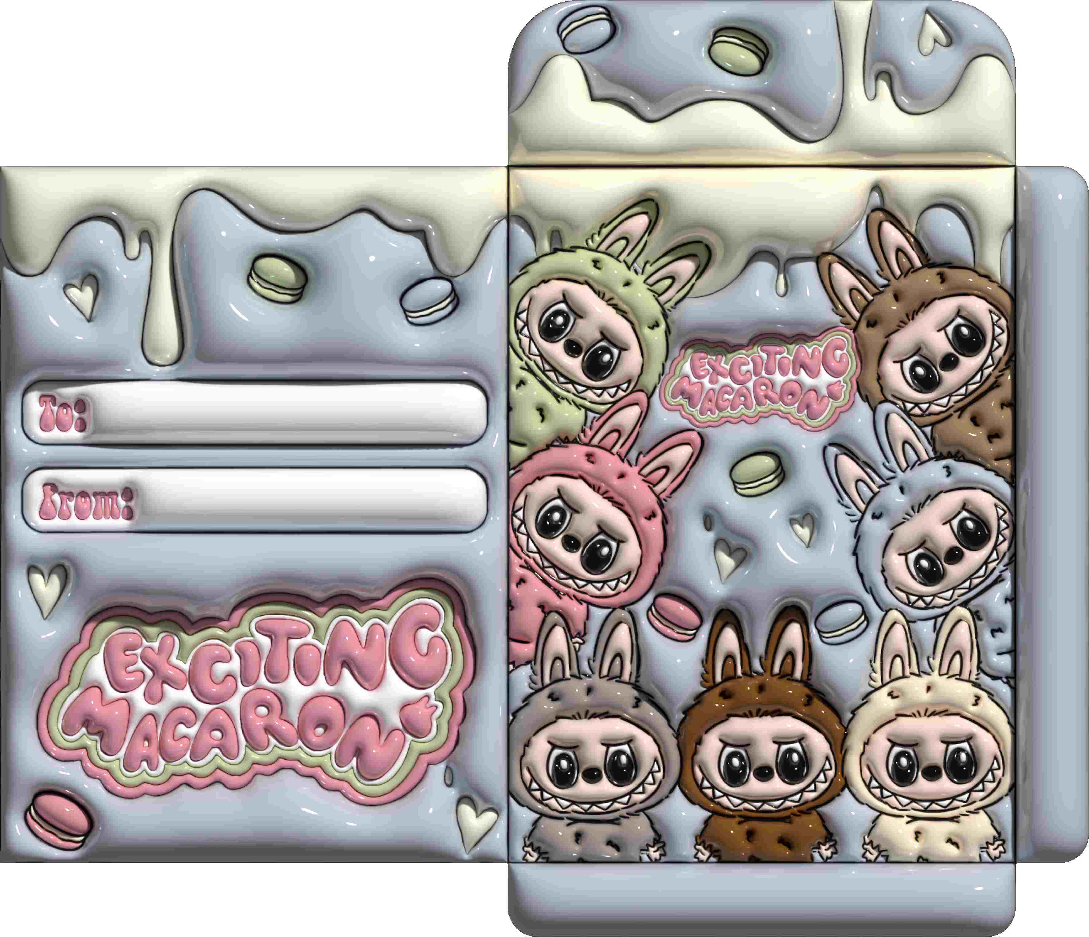 LABUBU Christmas Money Envelope Ampao Angpao 3D design - 10pcs per pack ...