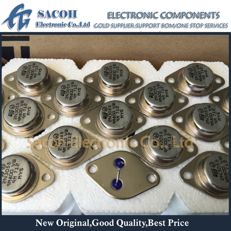 New Original 5Pairs(10PCS) 2N3055 3055 + MJ2955 2955 TO-3 15A 100V NPN ...