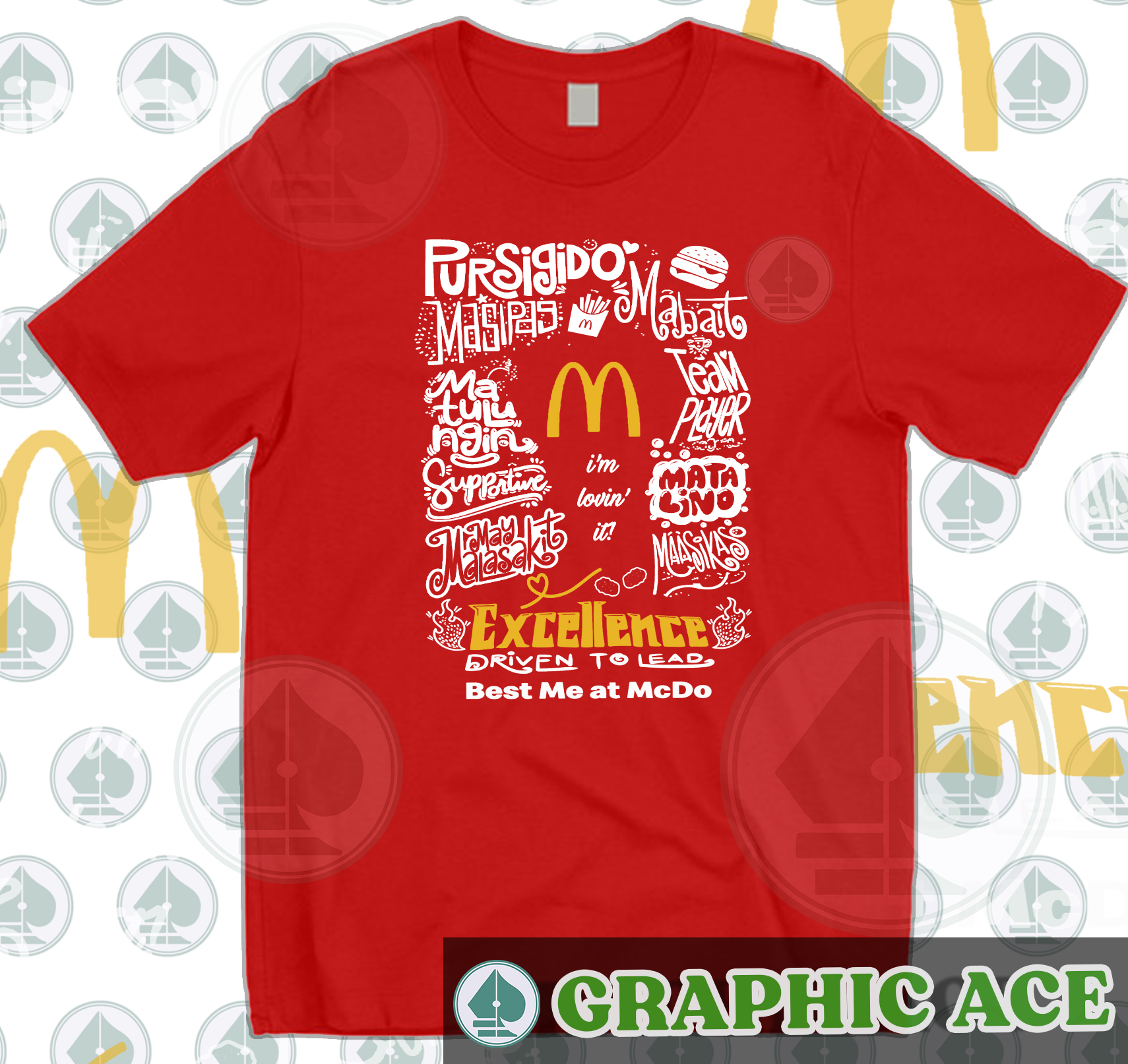 McDonald's Shirt Excellence Driven A4 Print Design | Lazada PH