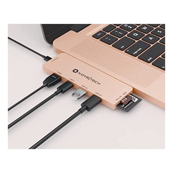 NOV8TECH USBC-HDMI Hub Adapter for Gold Gold MacBook Pro M1 2021 2020 ...