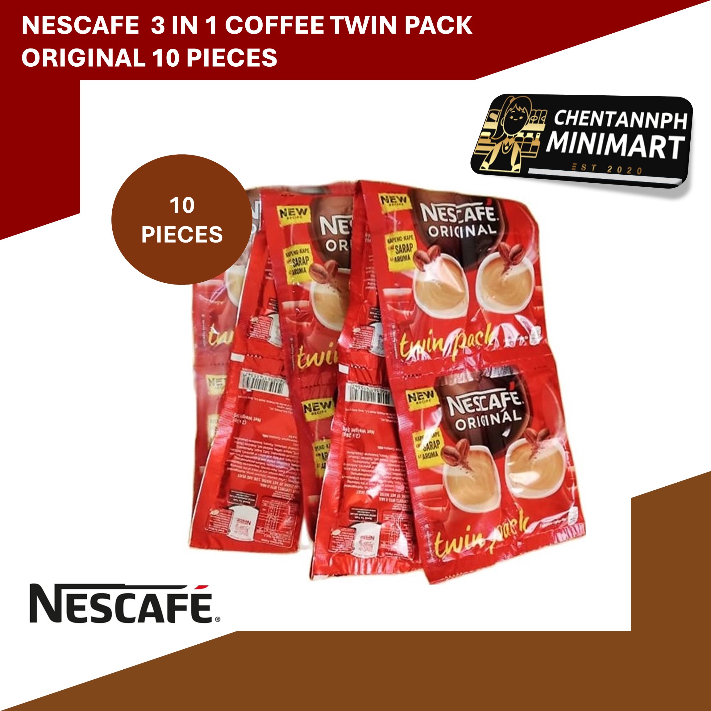 Nescafe Original - Twin Pack 3 in 1 Coffee Mix - 10 pieces | Lazada PH