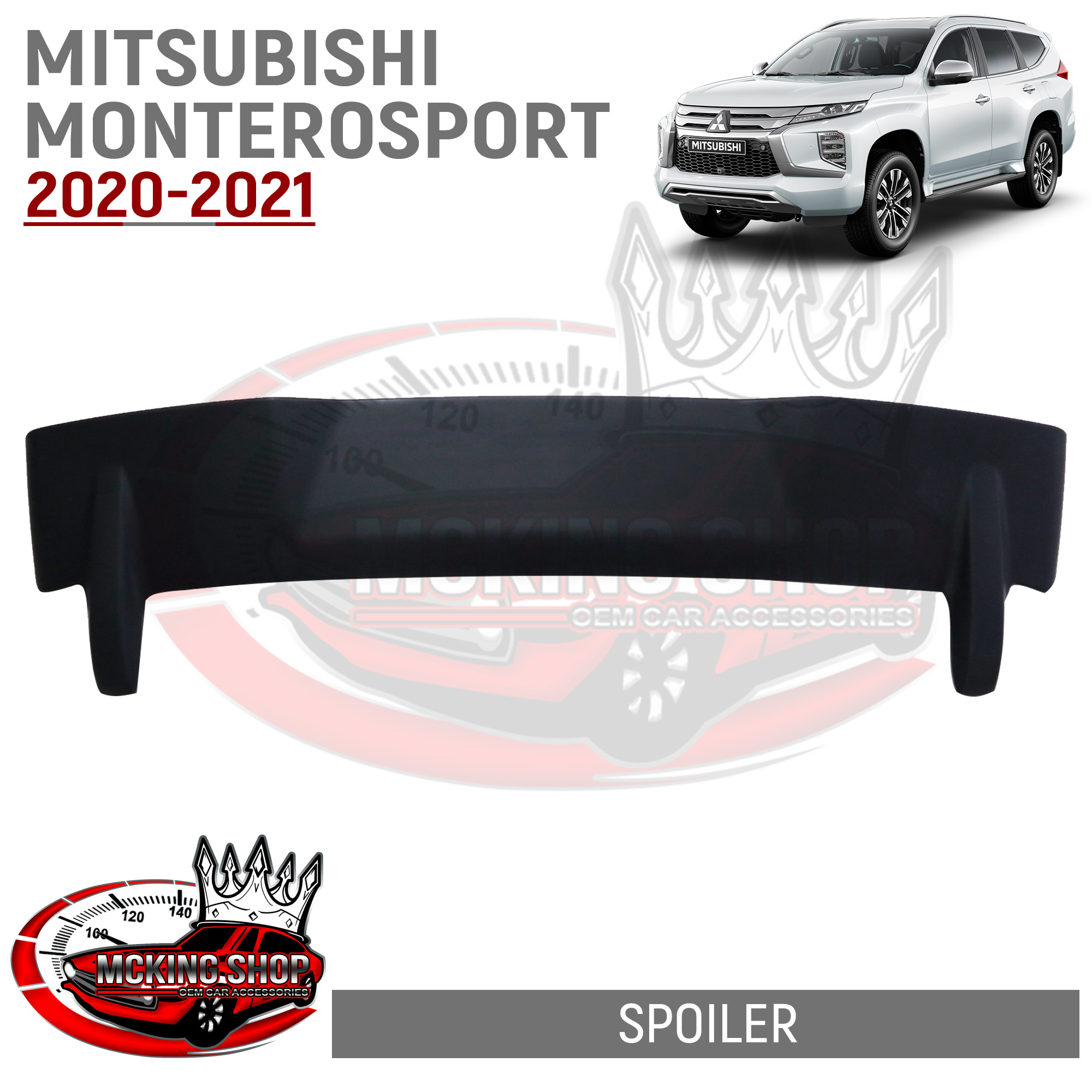 Mitsubishi Montero 2020-2022 Rear Spoiler (Matte Black Finished ...