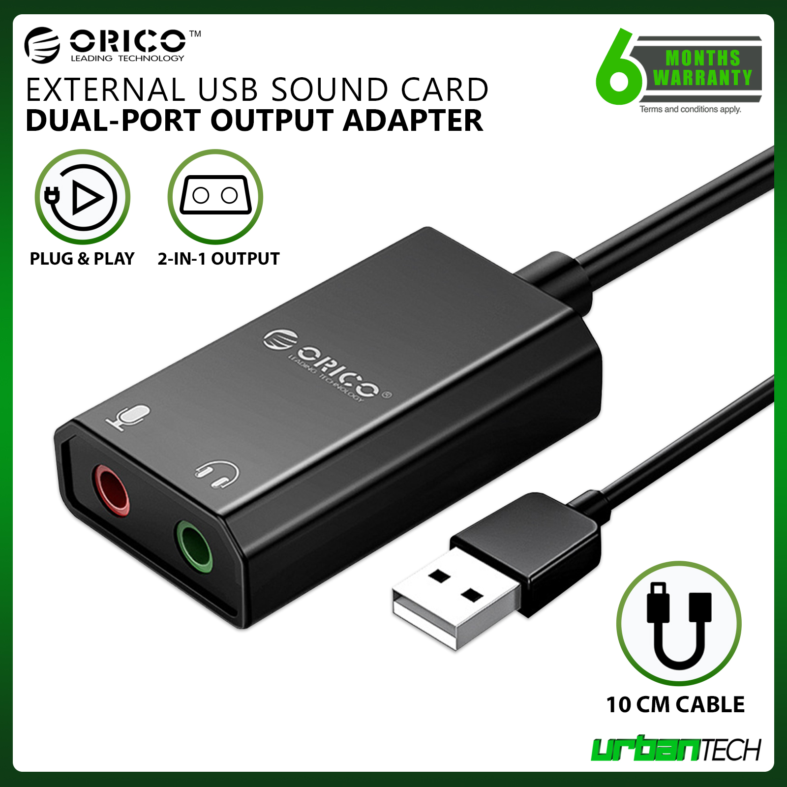 ORICO SC2 / SKT2 USB 2.0 External Sound Card 3 in 1 Headset and Mic ...